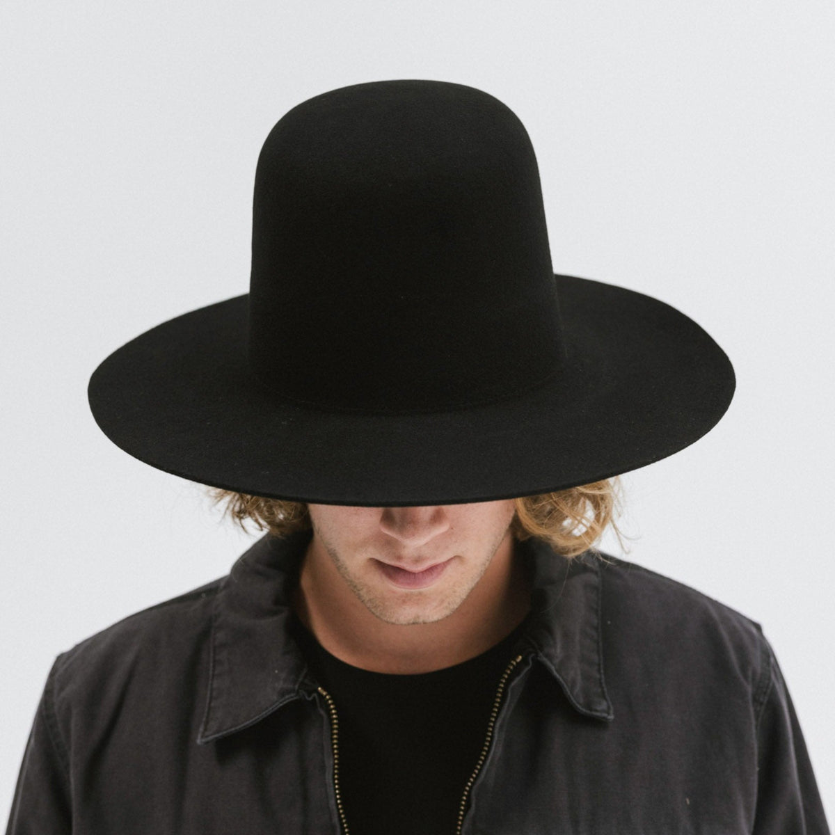 MESQUITE BLANK OPEN CROWN HAT – BLACK - Two Roads Hat Co.