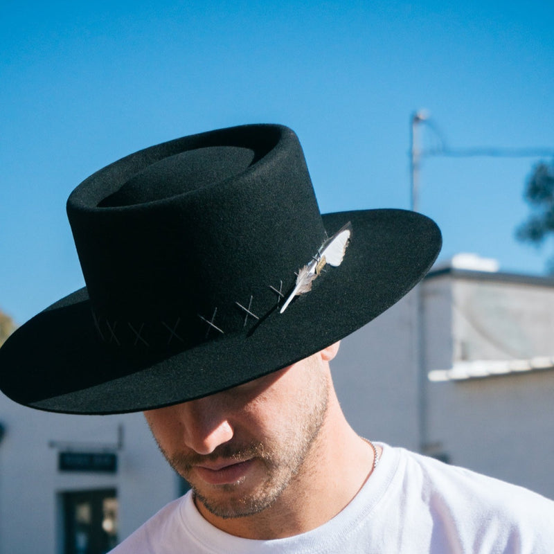LA PAMPA GAUCHO HAT – BLACK - Two Roads Hat Co.
